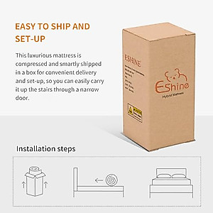 ESHINE Adjustable Bed Frame + 14" Hybrid Mattress Twin XL - Luxury Gel Memory Foam(319 Pocket Springs) with Massage, Wireless Remote, USB, Under Bed Night Light, Head and Foot Incline, 3000 Series