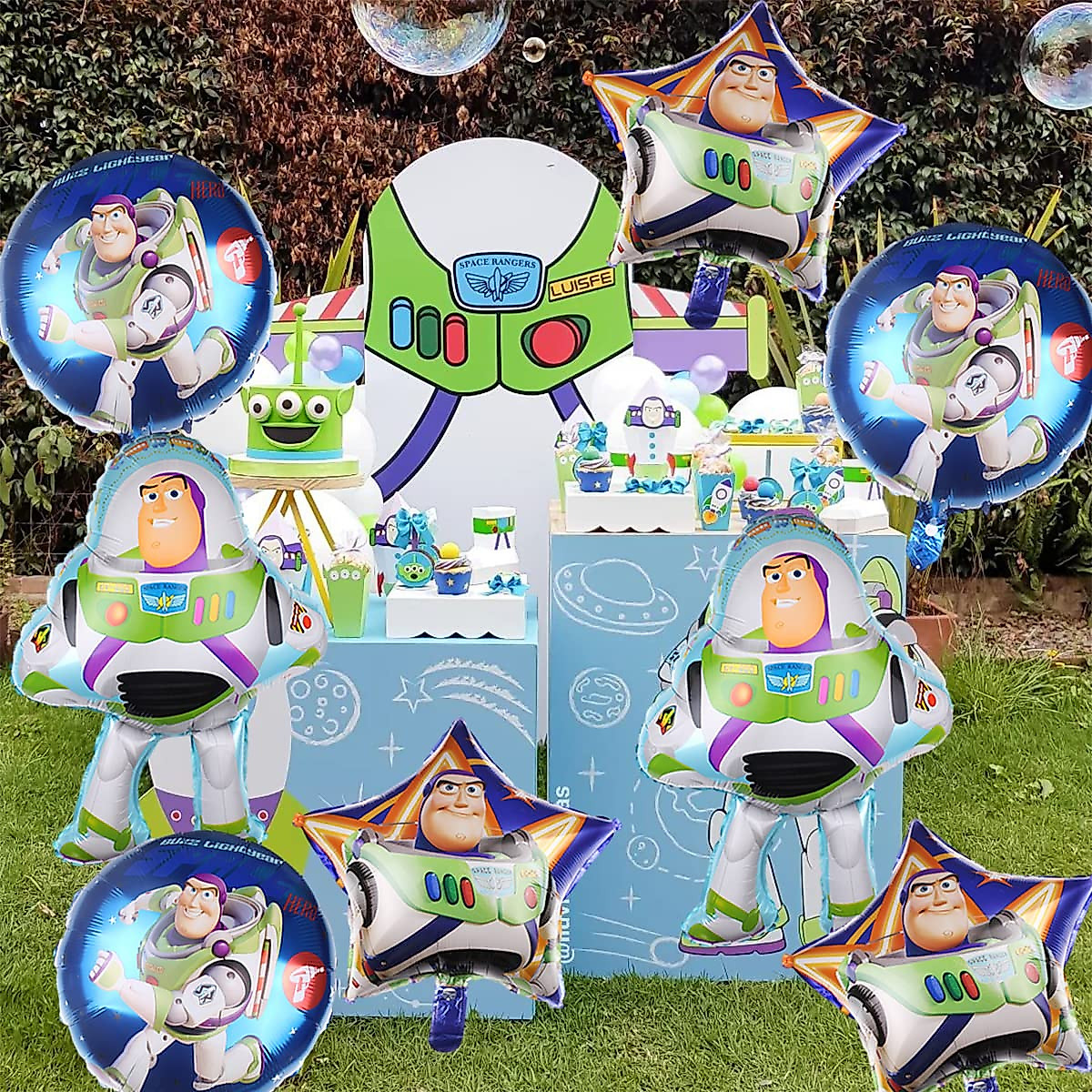 8Pcs Toy Inspired Story Party Foil Balloons, Buzz Lightyear Birthday Party Decorations Supplies (Pack of 8)