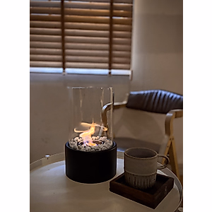 JAY'S HOME Table top Fireplace Portable Fire Pit Smokeless Indoor/Outdoor Fire Bowl Cozy Home Decoration Ethanol/Alcohol Fireplace, White