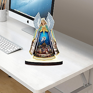 Angel Girl Pattern Diamond Painting Desktop Ornaments Kit for Adults Beginner 5D DIY Diamond Art Tabletop Decorations Special Gem Mosaic Arts Crafts Home Bedroom Table Decor