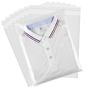 Nistar 100 Count 12x16 inches Cellophane Plastic Shirts Bags, Resealable Self Sealing Cello Bags for Clothing & T Shirts, Shoes, Jeans, Hoodies, Sweater, Dress, Gift Packaging on Retail