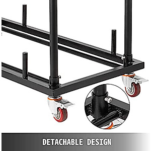 VEVOR Folding Chair Dolly, 39.4"L x 20"W x 43.7"H L-Shaped Steel Foldable Storage Cart, 2 Swivel Casters with Brakes & 2 Fixed Straight Casters, for Commercial Home Kitchen Folding Chairs Transport
