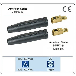 STARTECHWELD Welding Cable Connector 2-MPC-M, Male Set 1/0-2/0 Twist Lock, 2-MPC-M (2 Pack)