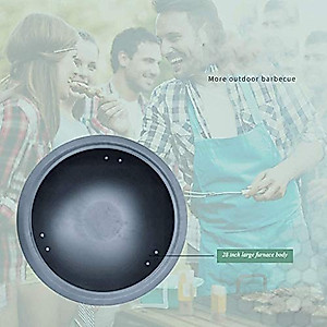 LEAYAN Garden Fire Pit Portable Grill Barbecue Rack Fire Pit Grill Wood Burning - 28 Inch Large Bonfire Patio Backyard Firepit Large for with Round Spark with Cover BBQ Cooking for Camping Backyard