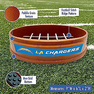 NFL Super-Bowl - Los Angeles Chargers Slow Feeder Dog Bowl. Football Design Slow Feeding Cat Bowl for Healthy Digestion. Non-Slip Pet Bowl for Large & Small Dogs & Cats