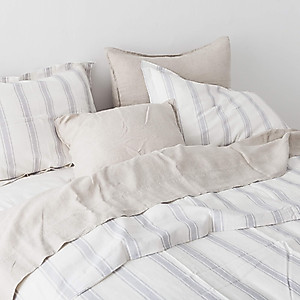 ATLINIA Bedding Duvet Cover Set Linen - 55% Linen 45% Cotton Blend Washed Bed Sets Farmhouse Comforter Cover Set (1 Duvet Cover and 2 Pillow Shams) Queen Size Soft Breathable Bedding, Mauve