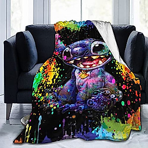 Cartoon Blanket Super Soft Flannel Throw Blanket Cute Anime Warm Blanket for Comfortable Bedding Office Travel and Sofa All Season (Blankets-1,60X50 in)
