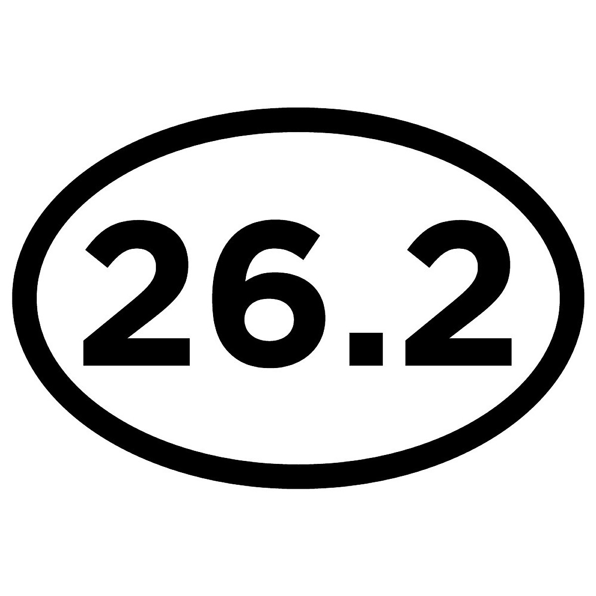 26.2 Full Marathon White Oval Car Magnets - 4x6 Oval Automobile Magnet Heavy Duty UV Waterproof (26.2 Marathon)