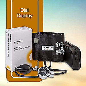 McKesson LUMEON Professional Aneroid Sphygmomanometer, Blood Pressure with Cuff, Pocket Size, Black, Adult Medium, 1 Count