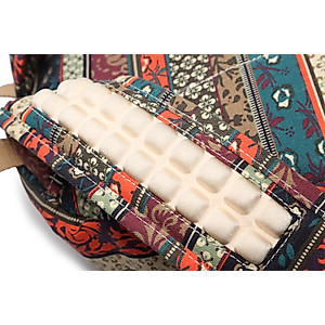 Kinmac New Bohemian Laptop Backpack with Massage Cushioned Straps Student Travel Outdoor Backpack for Laptop Up to 15.6 Inch