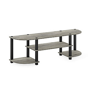 Furinno Turn-S-Tube Wide TV Entertainment Center, Oak Grey/Black
