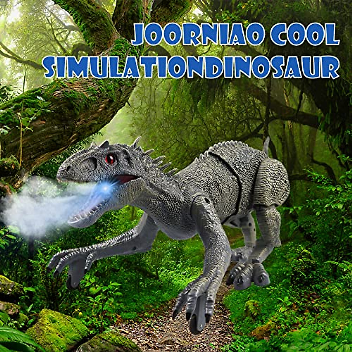 Remote Control Dinosaur Toys for Kids Educational RC Toys,Rechargeable Robot Dinosaur Light & Roaring Simulation Velociraptor,Dinosaur Toys for Boys Girls Age 3 4 5 6 7 8-12 Birthday Gifts Gray
