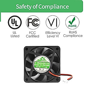 60mm by 60mm by 15mm 6015 12V DC 0.10A Ball Bearing Brushless Cooling Fan 2pin AV-F6015MB UL TUV