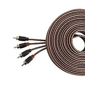 Alphasonik 17 Feet Premium 4 Channel Hyper-Flex RCA Interconnect Signal Patch Audio Cable with X-Radial Twist Wire Technology 100% Oxygen Free Copper Element Certified Multiple Applications FLEX-R44