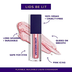 UNICORN SNOT Liquid Eyeshadow Makeup - Eyelighter - Buildable & Playable Liquid Eye Shadow - Smooth Gliding Intense Color - Metallic Eyes & Lip Glitter for Festivals, Pride, Cosplay - Blue (Slide)