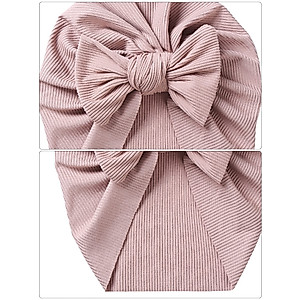 SEAUR Baby Hat Beanie Newborn Hospital Hats Girl Hat with Bow Baby Turban Hats Knot Infant Hat Cotton Soft Cute Beanies Caps Toddler Headwrap C5