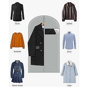 Lazydrop Garment Bags Suit Bags for closet storage 9 Packs Garment Covers 24 x 43 Inchs for Storage Suits, T-shirts and Jackets, Suit Covers for Hanging Clothes on Closet or Travel