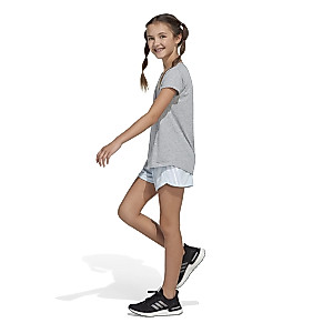 adidas girls Stripe Mesh Shorts, Sky Tint, 8-15 Years US