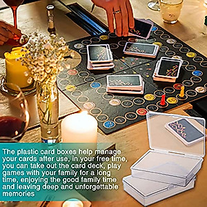Playing Card Box Trading Card Case Card Storage Organizer 3.8 x 2.7 x 0.8 Inch Clear Card Case Empty Plastic Storage Box for Gaming Cards(10)
