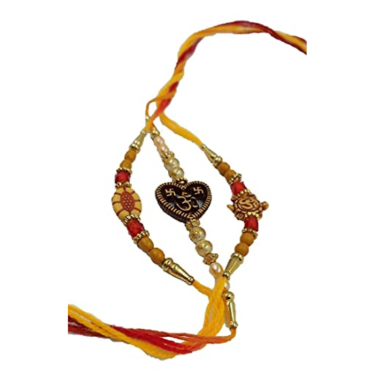 Rakhi for brother | Bracelet set of 2,3 and 4 Unique Design| Made of Brass with idol symbolic design and antique designer rakhi/bracelet | Best Gift for brother, Sister and family member. (Style 2)