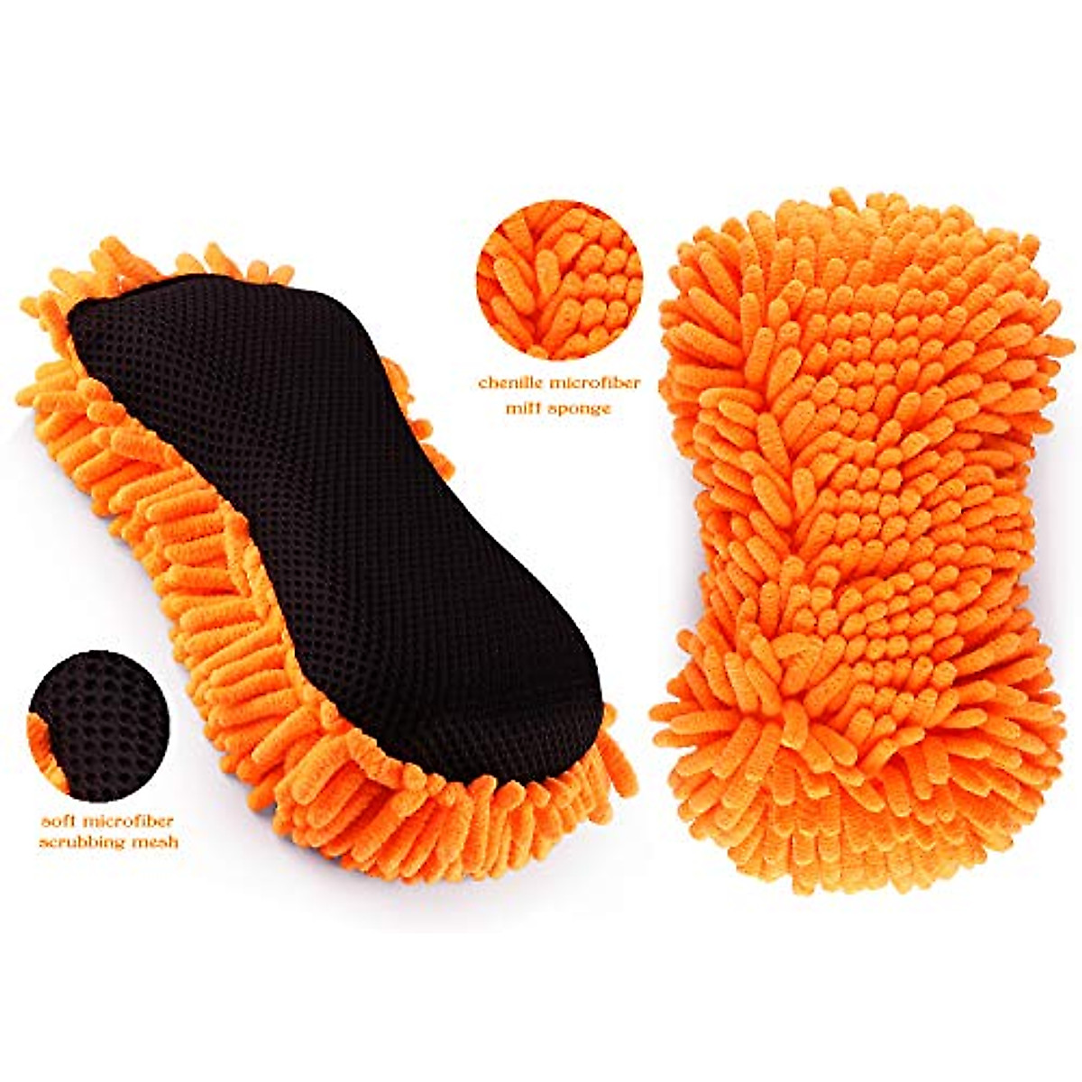 SCRUBIT Microfiber Car Wash Sponge - Non-Scratch Wash Mitt Microfibers for Cleaner Cars, Great for Everyday Cleaning - Automobile Cleaning Sponges Essential Part of Any Car Wash Kit - 2 Pack
