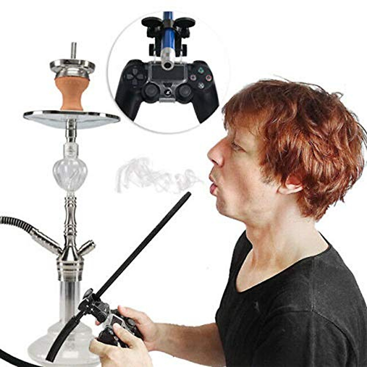 FLAHA Hookah Hose Holder Shisha Handle Holder for PS4 Slim Pro Game Controller Chicha,180 Degree Gaming Holder