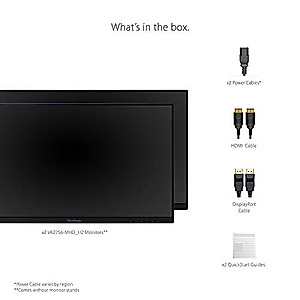 ViewSonic VA2256-MHD_H2 Frameless Dual Pack Head-Only 1080p IPS Monitors with HDMI DisplayPort and VGA for Home and Office Black (Renewed)