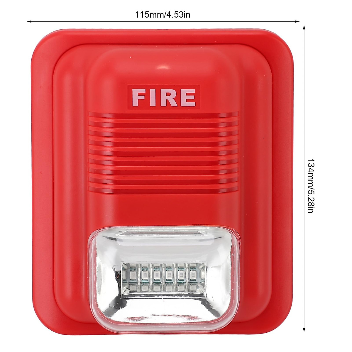 Audible and Visual Fire Alarm Device, Plastic Sound and Light Fire Alarm Warning Strobe Siren Alert Security System for Residential Buildings
