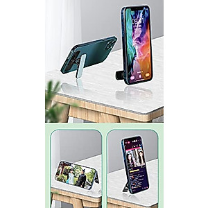 Foldable Cell Phones Kickstand 360°Rotation Multi-Angle Horizontal Vertical Invisible Mini Folding Desk Mount Holder for iPhone Smartphones (Light Blue)