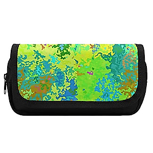 Abstract Colorful Camouflage Pencil Case with Two Large Compartments Pocket Big Capacity Storage Pouch Pencil Bag for School Teen Adult