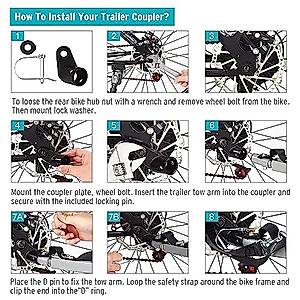 Titanker Upgraded Bike Trailer Attachment Bike Trailer Coupler for Instep & Schwinn Bike Trailers