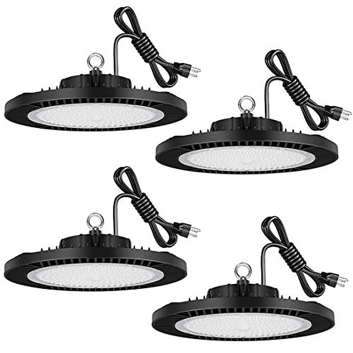 4 Pack UFO LED High Bay Lights - 1000W HID Replacement 28000 LM Warehouse Industrial Lighting 5000K Daylight, Commercial Grade Lighting 200 Watt