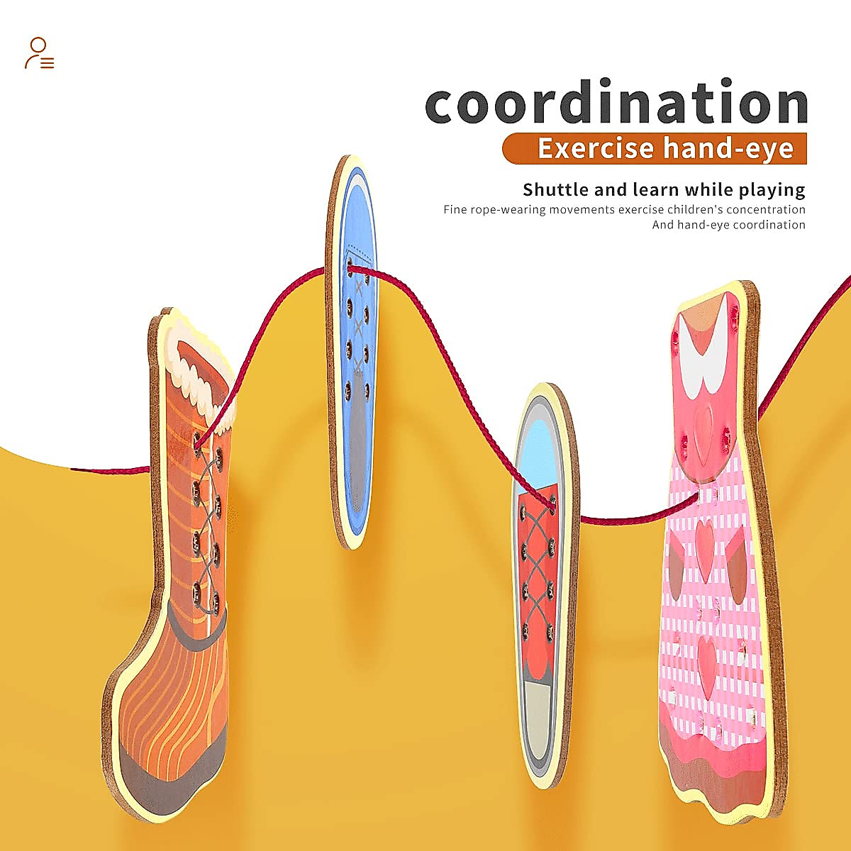 ilovepo Lacing Cards for Kids Toddlers,Clothes Dresses Shoes Lace & Trace Activity Set,Montessori Toys Sewing Educational Play Toy for Boys & Girls