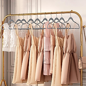 GETORO Velvet Hangers 30 Pack, Non Slip Space Saving Clothes Hangers with Metal Hooks, Black Felt Hangers, Heavy Duty Flocked Hanger