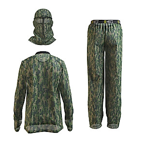 HECS Hunting HECStyle Lightweight System - 3-Piece Camo Suit - Deer & Big Game Hunting Suits for Men and Women - Green - 2X-Large