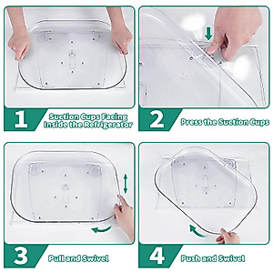 Large 360 Rotating Lazy Susan for Refrigerator Organizers and Storage, Clear 15.7'' Square Lazy Susan Turntable Organizer for Refrigerator, Spices, Fruit, Dining Table, Kitchen