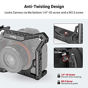 SMALLRIG Camera Cage Kit Professional Kit for Sony Alpha 7S III / A7S III / A7S3 with HDMI Cable Clamp and Wooden Side Handle - 3008