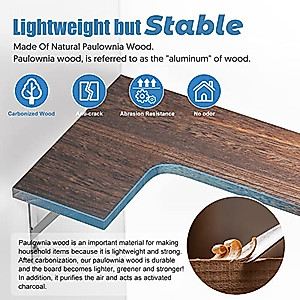 ROMGUAR CRAFT Corner Floating Shelves Wall Mounted Shelves Set of 4, Waterproof Wood Display Wall Storage Shelves, Book Shelves, Home Decor for Bathroom, Kitchen, Bedroom, Living Room, Office