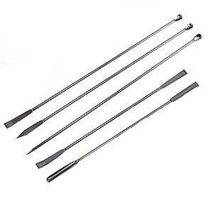 Meuey Lyot 5IN1 Double-Ended Micro lab Spoon Laboratory Equipment Half Round Flat end Scoop Sampler Stainless Steel Miniature Kitchen Spoon for Laboratory Powder metering