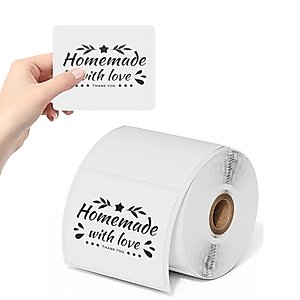 Phomemo 4"x3" Thermal Labels Roll for Small Business Supplies - Commercial Grade Logo Stickers for Business Customized - Waterproof Shipping Labels for Thermal Label Printer - 500 PCS Label Stickers