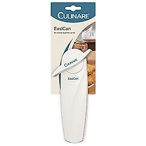 Culinare C10005 EasiCan Opener - Manual can opener with a durable stainless steel mechanism for precision cutting and clean lid removal, in white