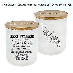 Lihome Going Away Gifts for Friends - Friend Birthday Gifts for Women, Candles for Home Scented, Handmade Ceramic Jar 11.5oz Natural Soy Wax…