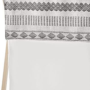 Sweet Jojo Designs Grey Boho Tribal Bohemian Baby Kid Clothes Laundry Hamper - Jacquard Aztec Gender Neutral Modern Geometric Stripes Gray Off White Ivory Textured Boho Chic Farmhouse Luxury