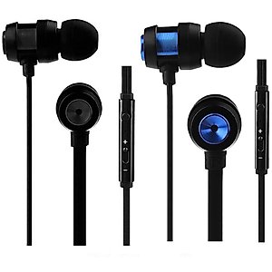 Yadesign Wired Earbuds with Microphone 2 Pack Ear Buds in Ear Headphones Bass Earphones with Mic and Volume Control(2 Pack Black Blue)
