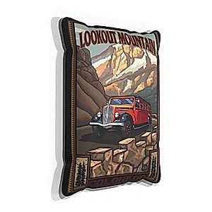 Lookout Mountain Tour Bus Canvas Throw Pillow for Couch or Sofa at Home & Office from Travel Artwork by Artist Paul A. Lanquist 13" x 19".