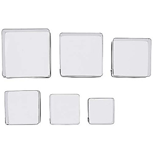 Ateco Plain Edge Square Cutters in Graduated Sizes, Stainless Steel, 6 Pc Set