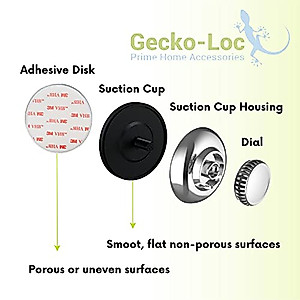 Gecko-Loc 🦎 NEW LONG WIDE Adjustable Length Over the Showerhead Hanging Shower Caddy Organizer - Silver