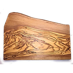 12" Rustic Handmade Bark Edge Olive Wood Charcuterie Board by Orchard Hardwoods- For Cutting, Chopping, Serving. Wooden Slab- Unique Gift. In Sm 12", Med 16", Lg 20", XL 24".(Small 12x5-6x0.8 inch)