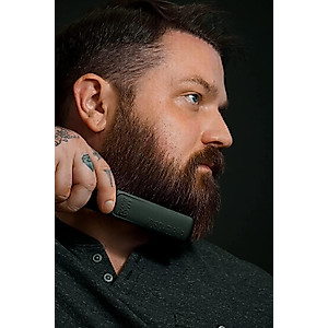 KUSCHELBÄR - Pro Hair and Beard Straightener for Men - Heated Brush Combs and Smooths Beards - 3 Heat Settings and XL Long Cord - for All Hair Types - by Parlor, previously MASC by Jeff Chastain