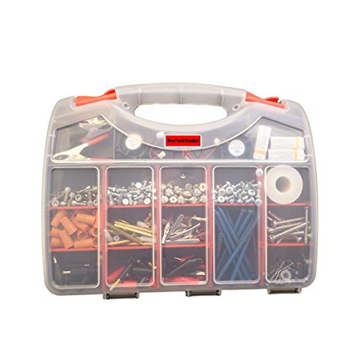 Deluxe Double Sided Storage Organizer Carrying Case with 36 Compartments - Used as a Tacklebox/Tool box/Craft Sorter. Holds Fasteners/Screws/Fishing/Tackle/Tools/Crafts/Beads/Electronics/Components